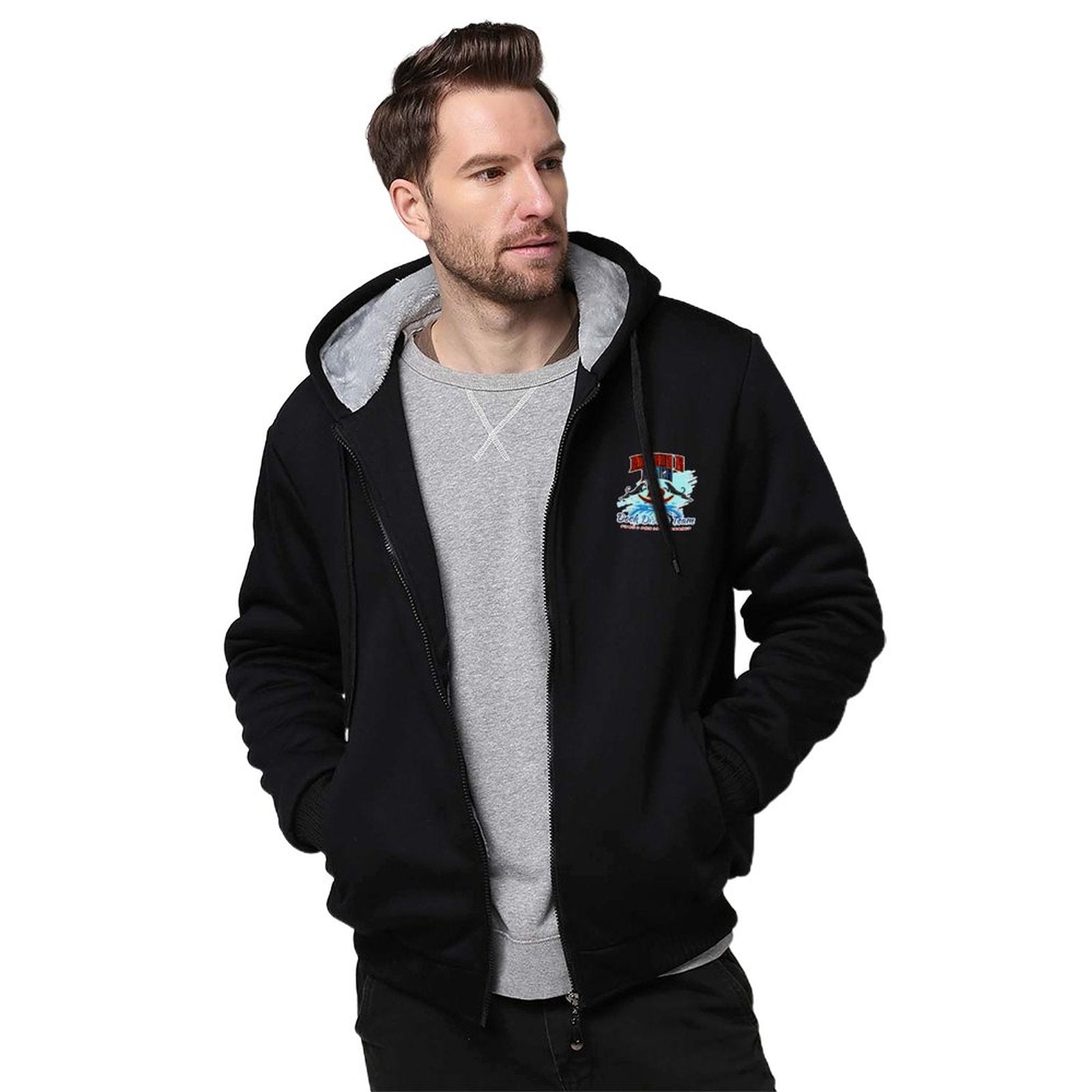 *ROCKIN RANCH Plush Full Zip Hoodie Black – DZK9 Designs