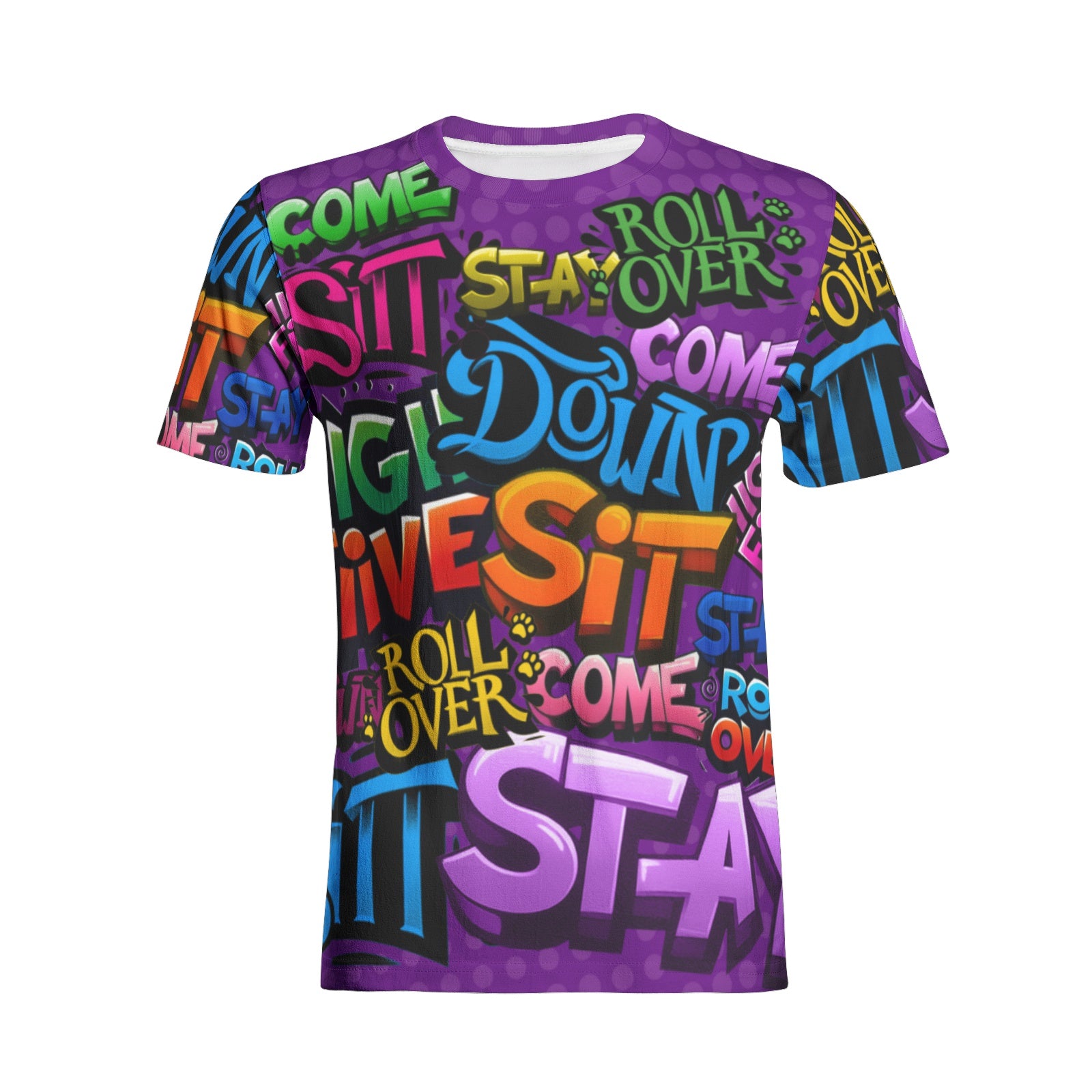 GRAFFITI TRAINING WORDS - Unisex All-Over Print Cotton T-shirts – DZK9 ...